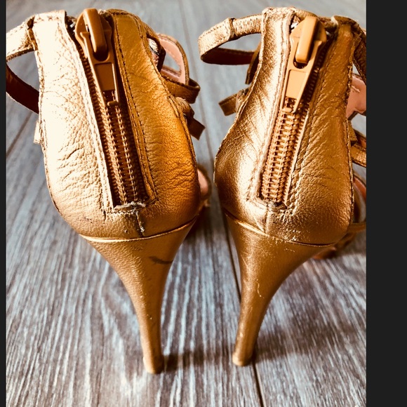 luxury rebel | Shoes | Luxury Rebel Gold Heels Sz 85 | Poshmark